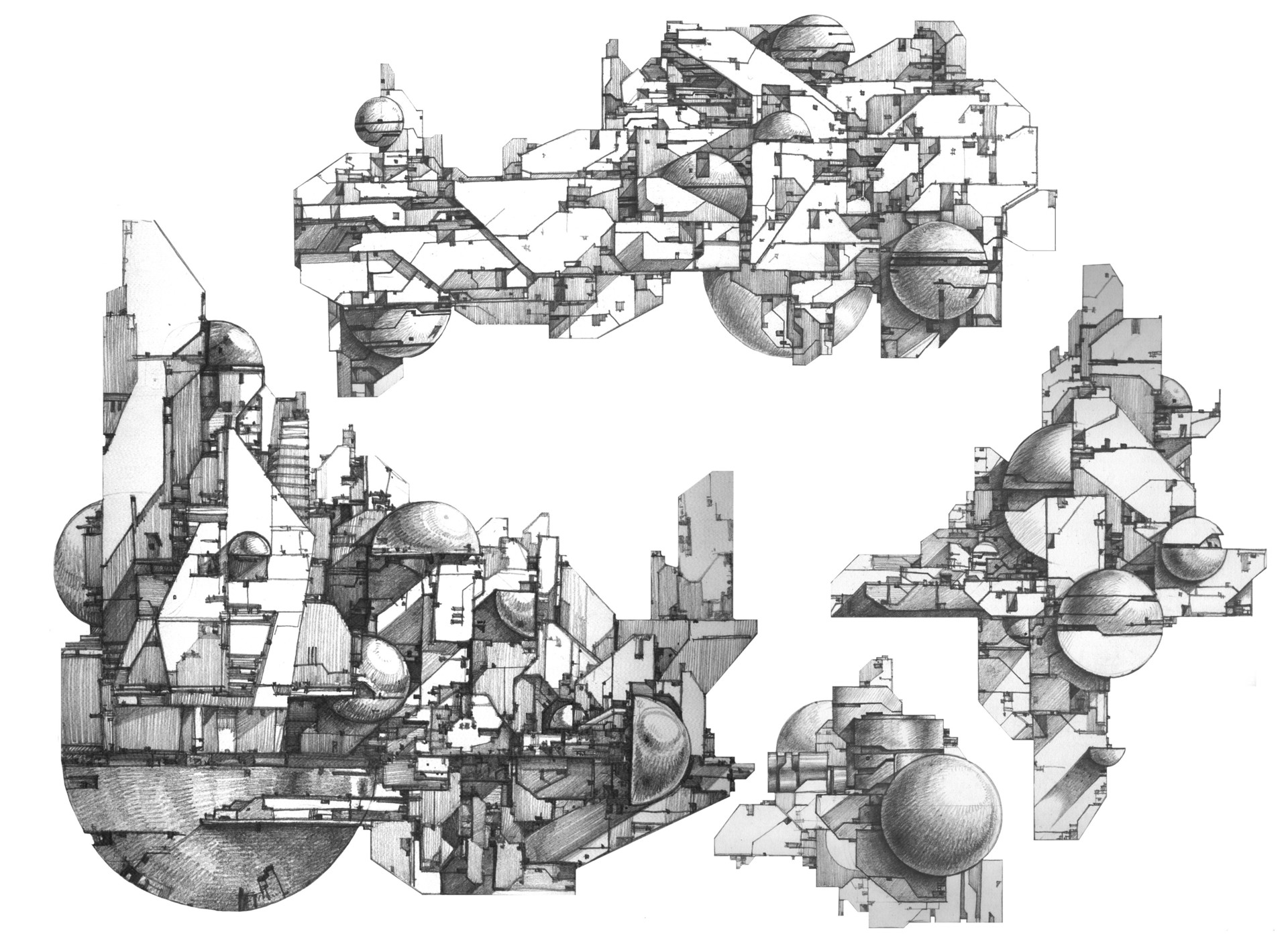 ArtStation - Abstract Structures (Floating cities concept)