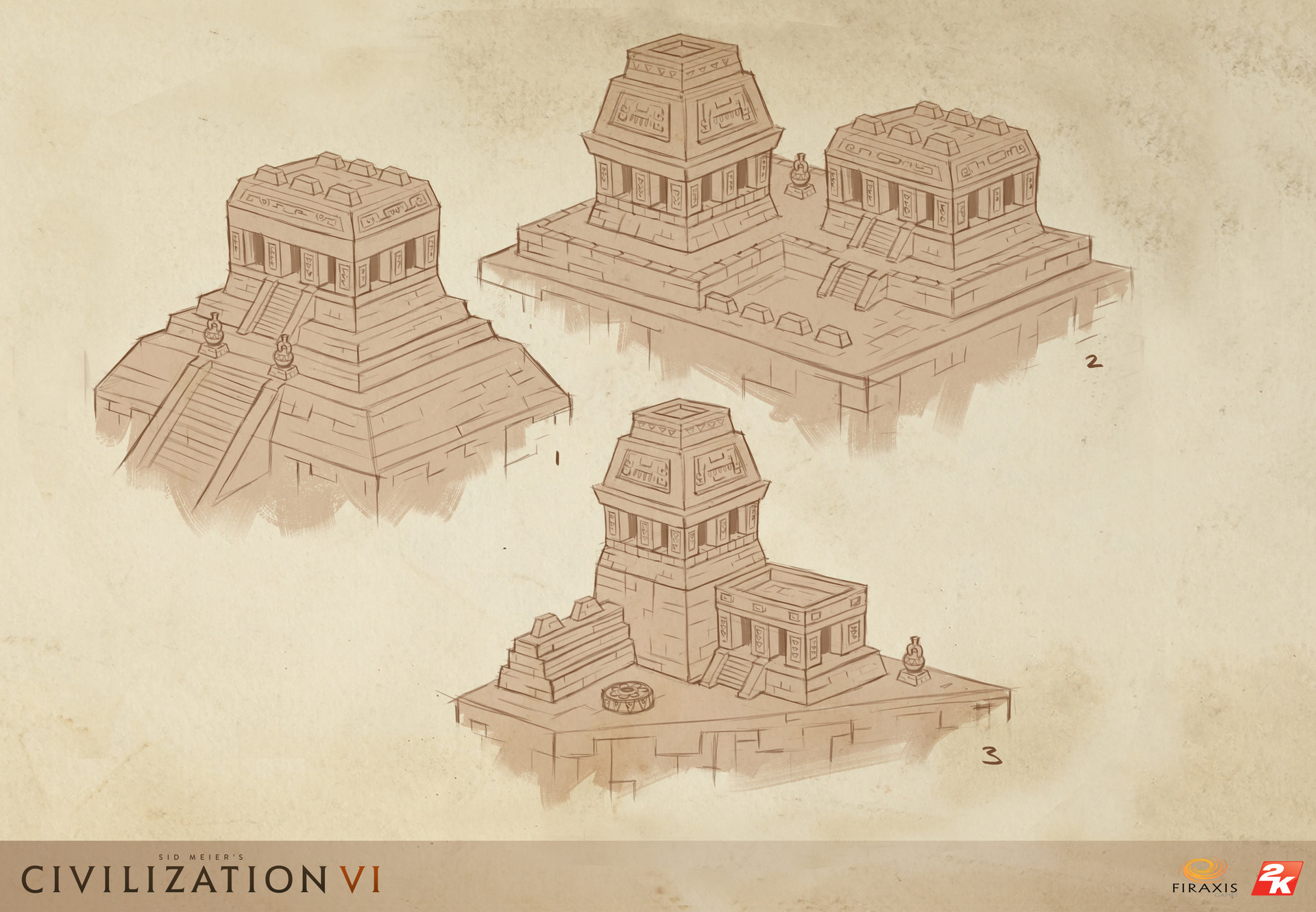 Kat Nicole Berkley - Civilization VI Architectural Sketches