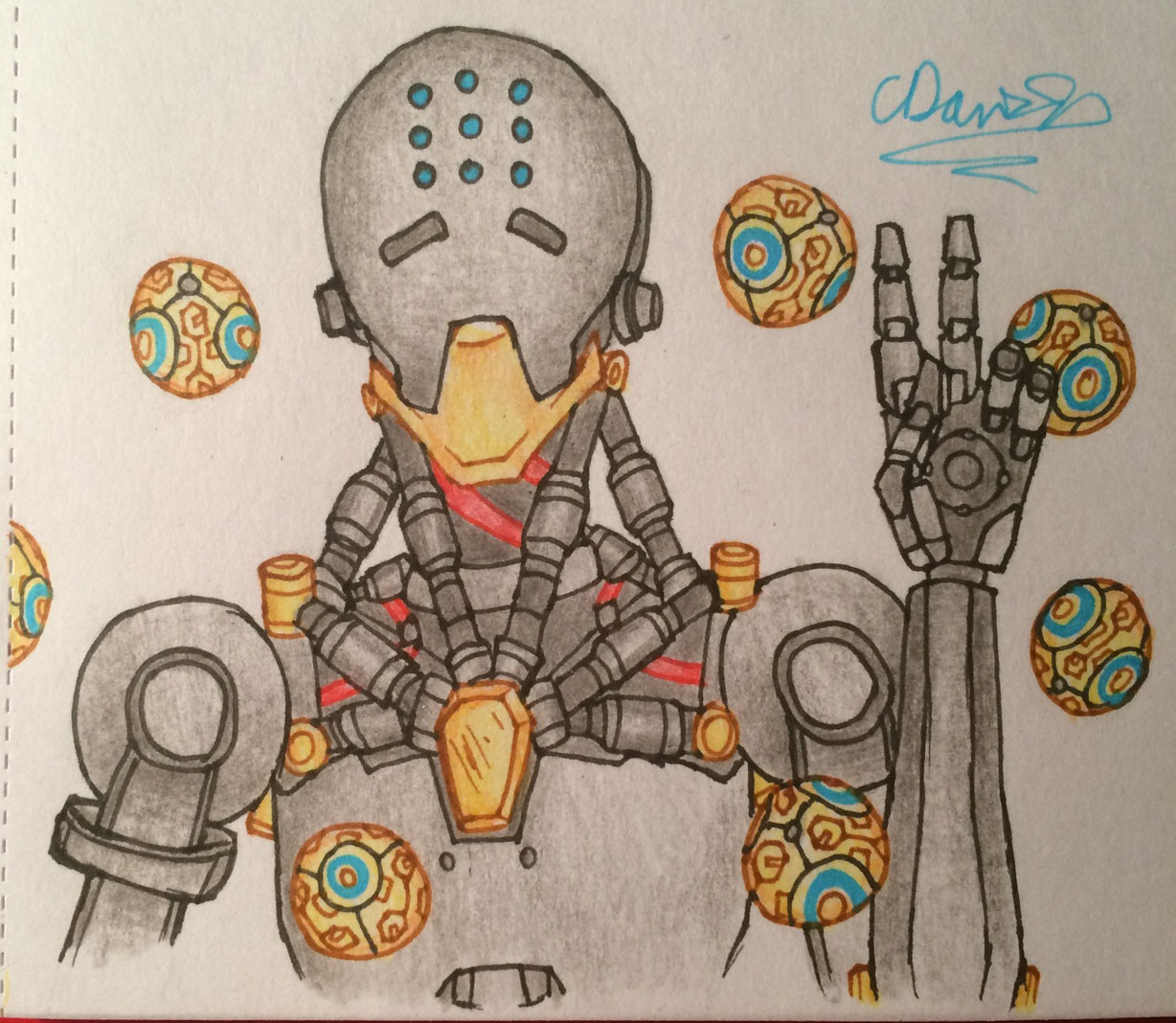 how to draw overwatch zenyatta