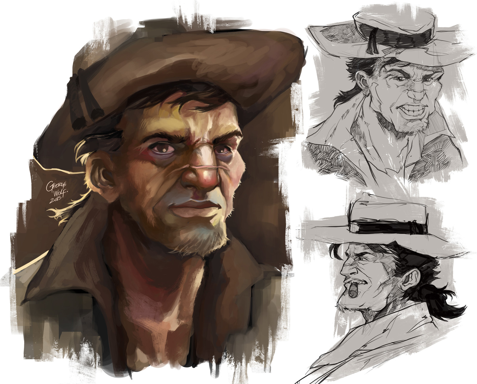 GEORGE WOLF - Cowboy (study)