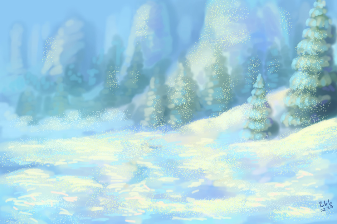 ArtStation - Winter landscape sketches