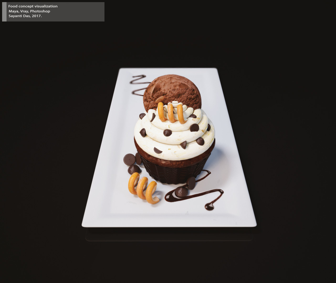 ArtStation - Food Concept Visualization - Cupcake