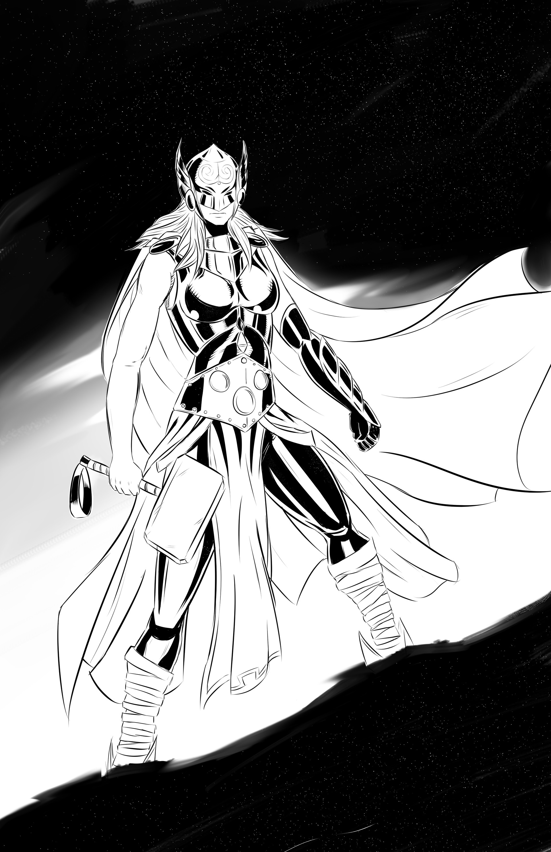 Female Thor Drawing