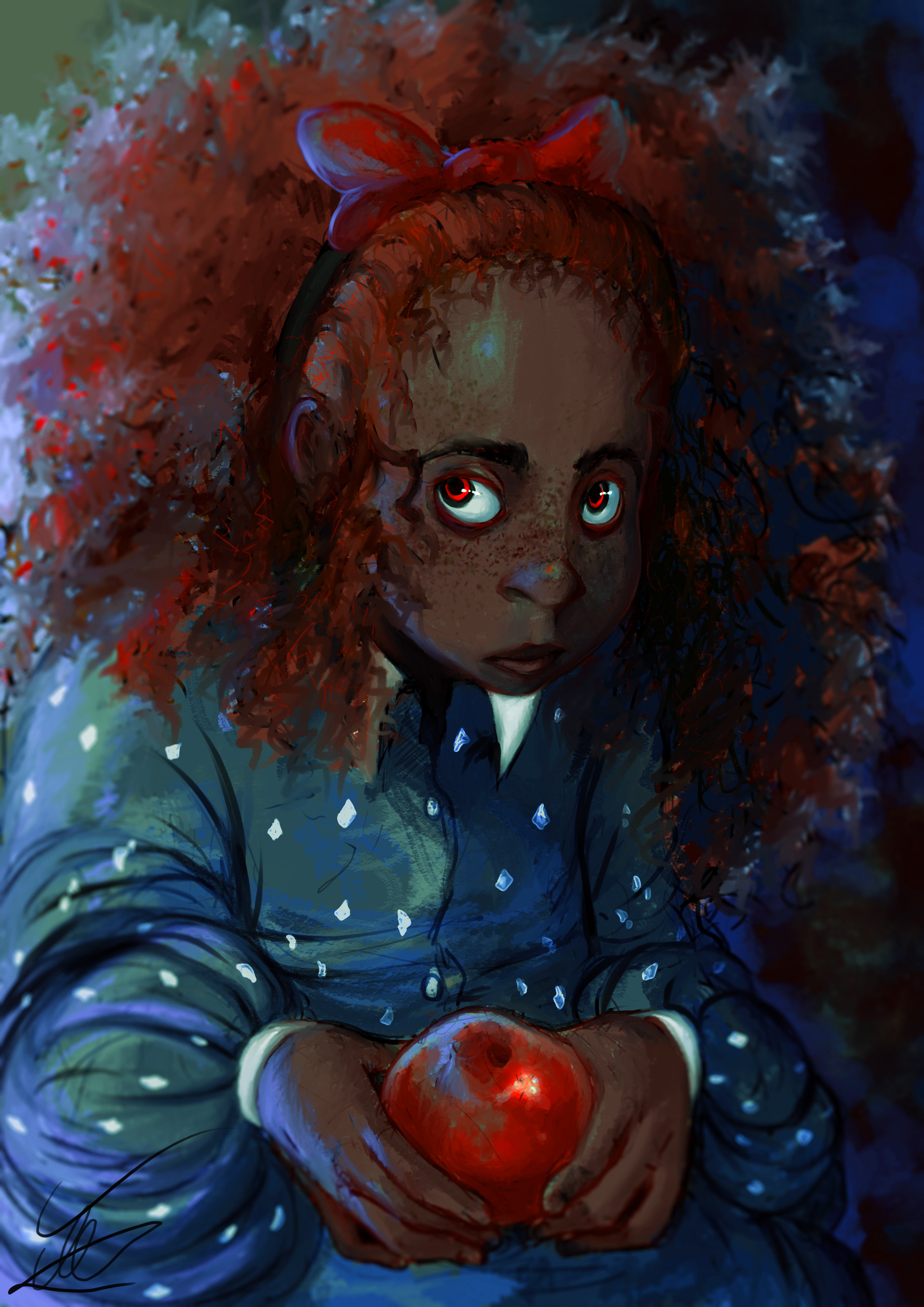 ArtStation - A girl with an apple