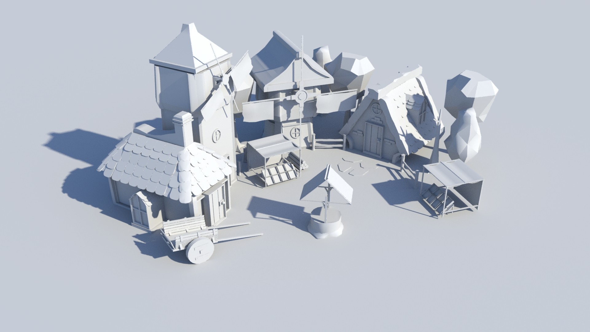 ArtStation - Low Poly Village