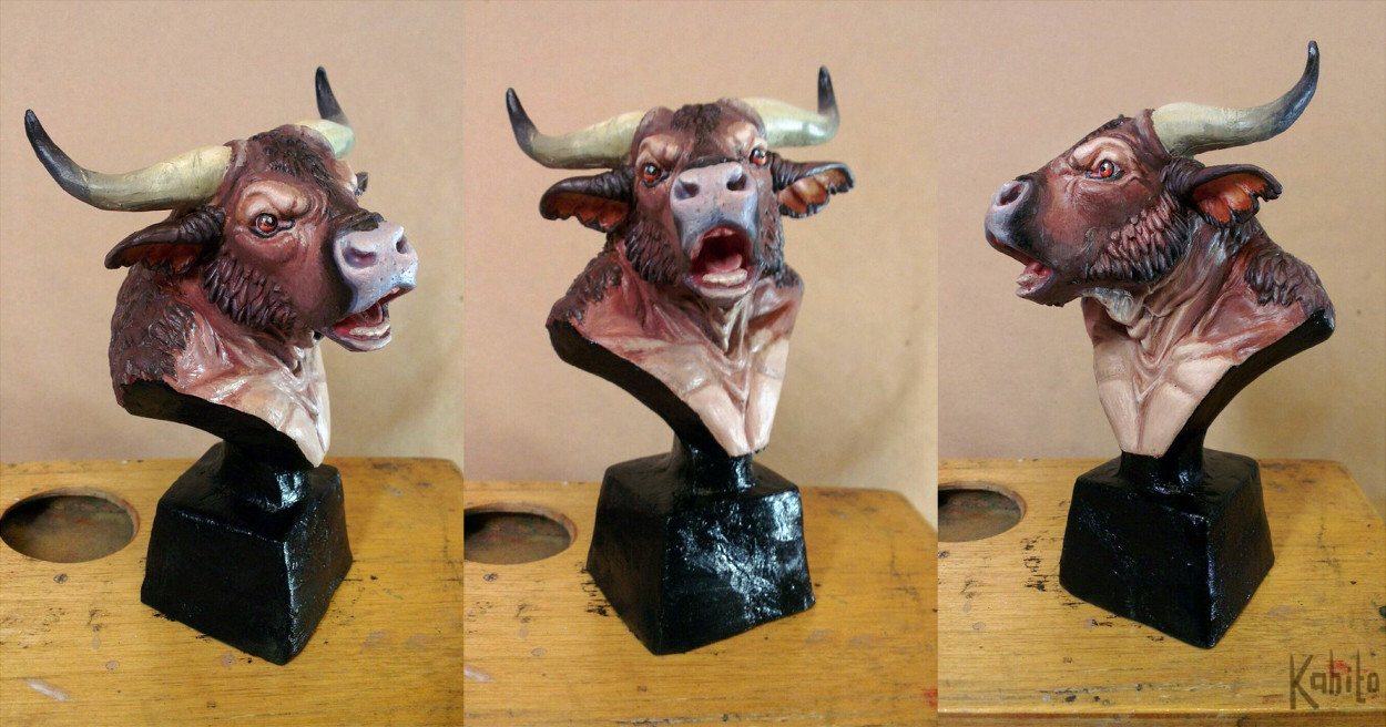 minotaur head statue