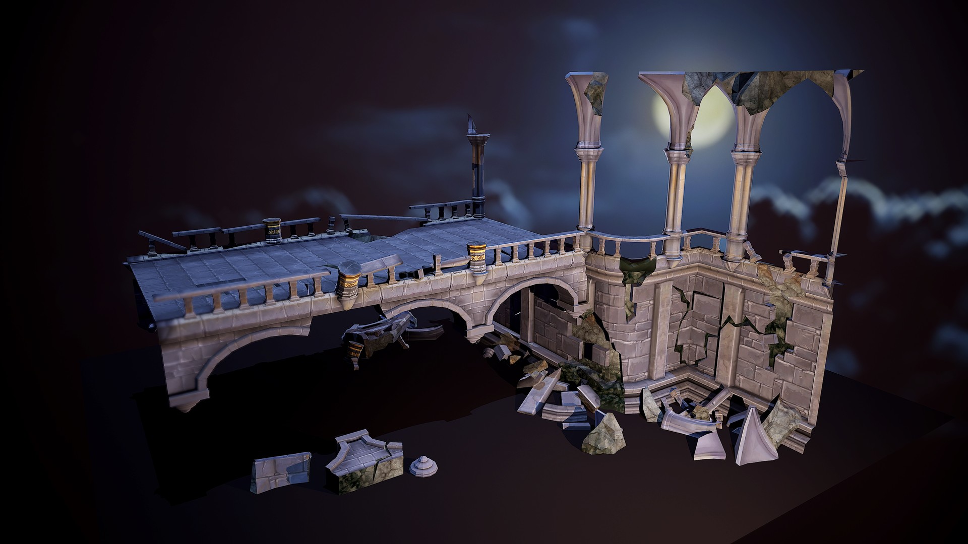 ArtStation - (Royal Quest) Destroyed walls and bridges