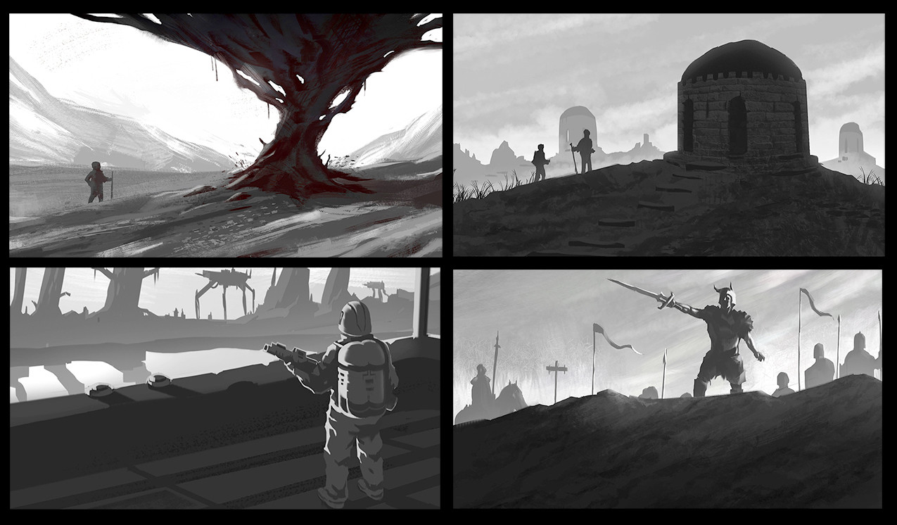 ArtStation - Composition Sketches