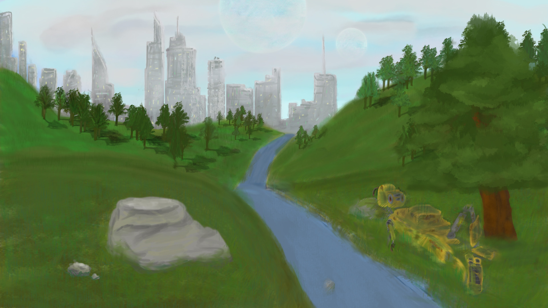 ArtStation - Robot on the Grass