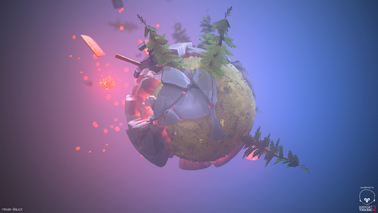 ArtStation - Exploding Mini Planet