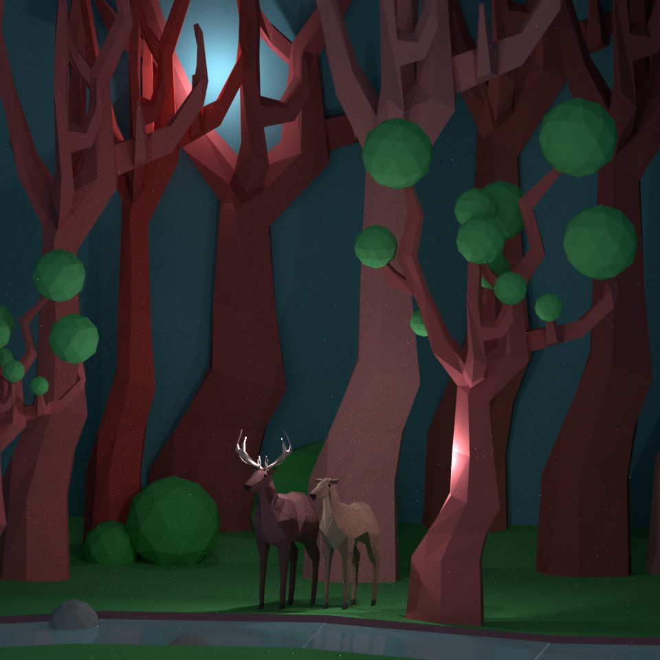 ArtStation - 3D Low_Poly Nature scene