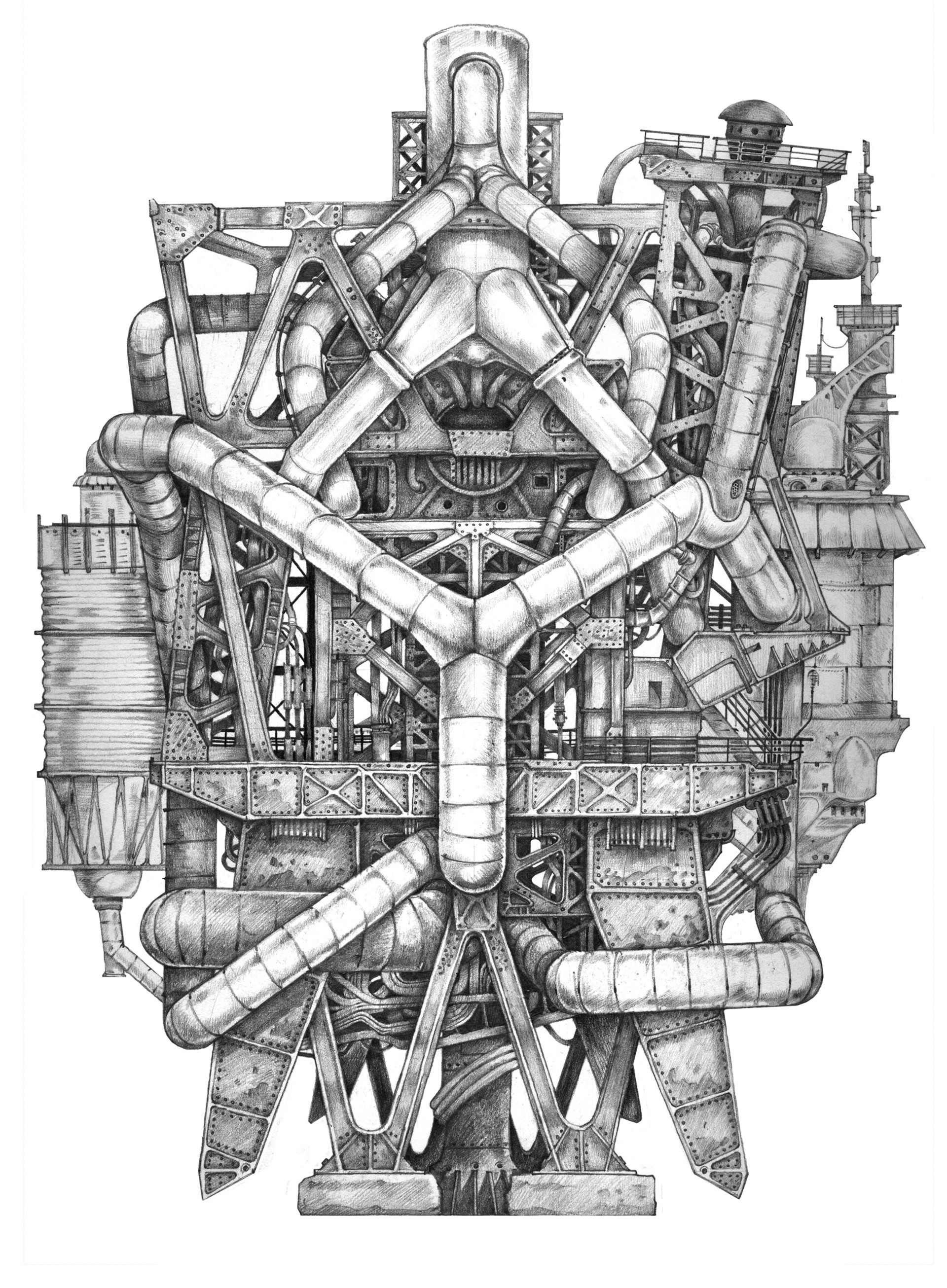ArtStation - Industrial structure (concept sketch)