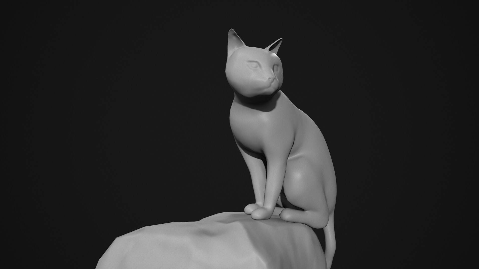 ArtStation - Cat statue