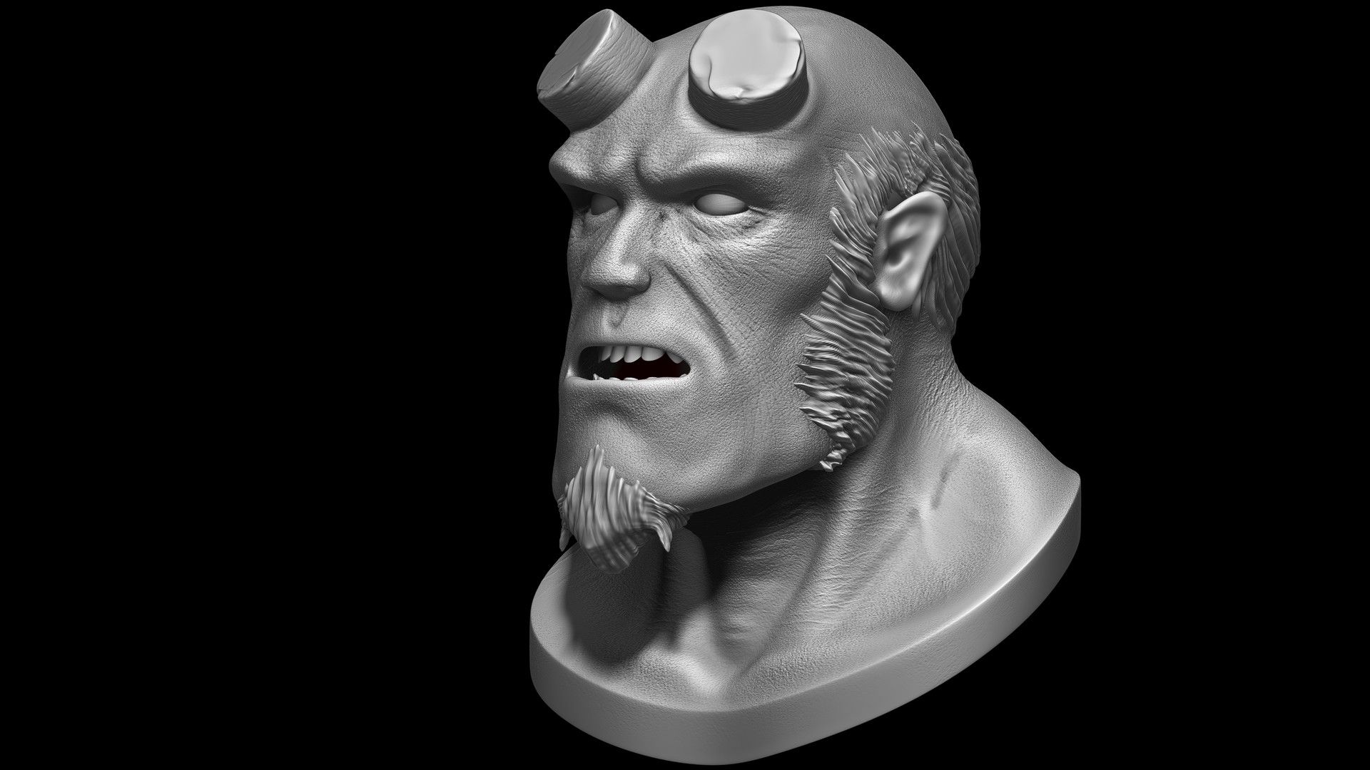 hellboy head bust