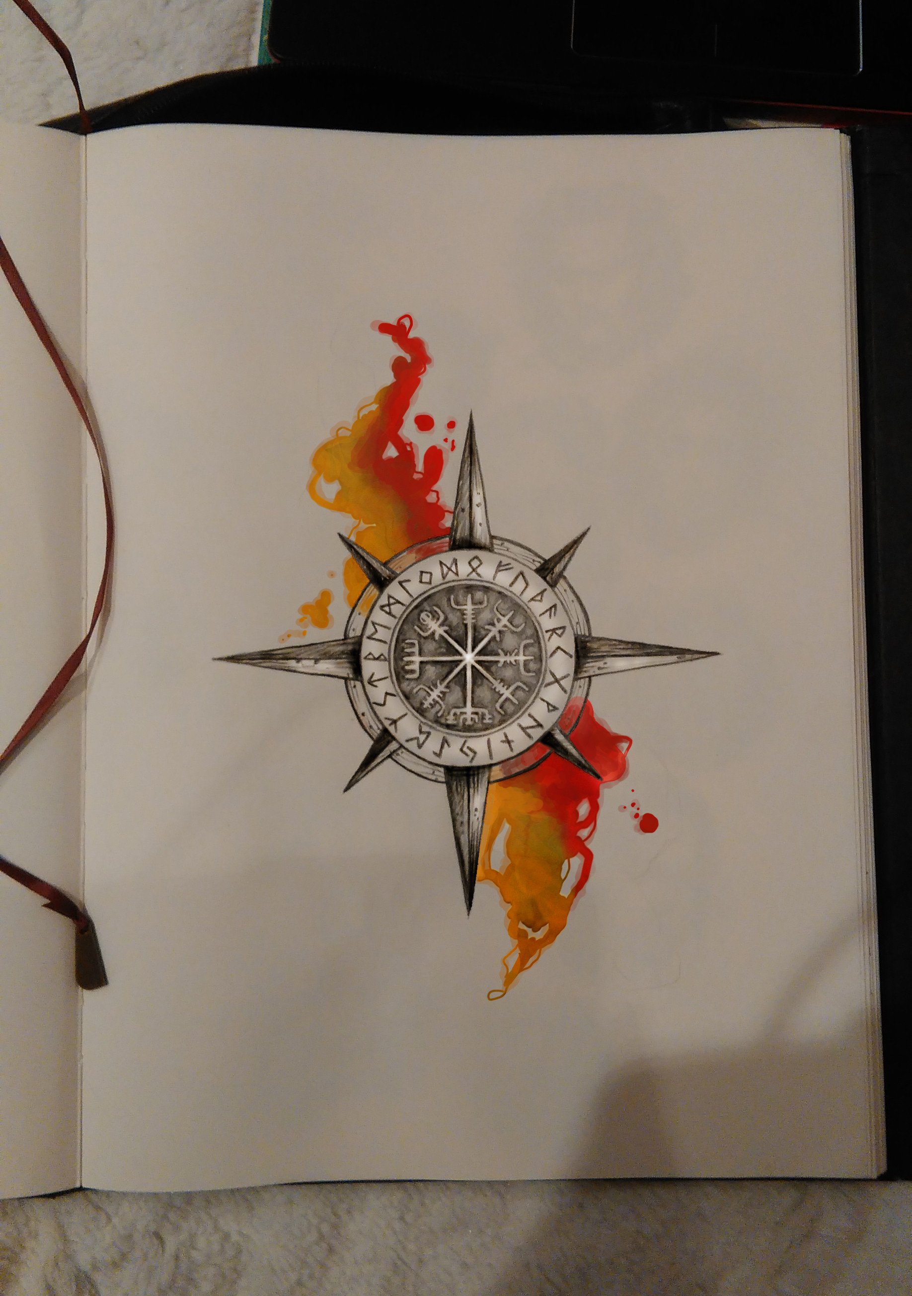 ArtStation - Viking compass tattoo sketch