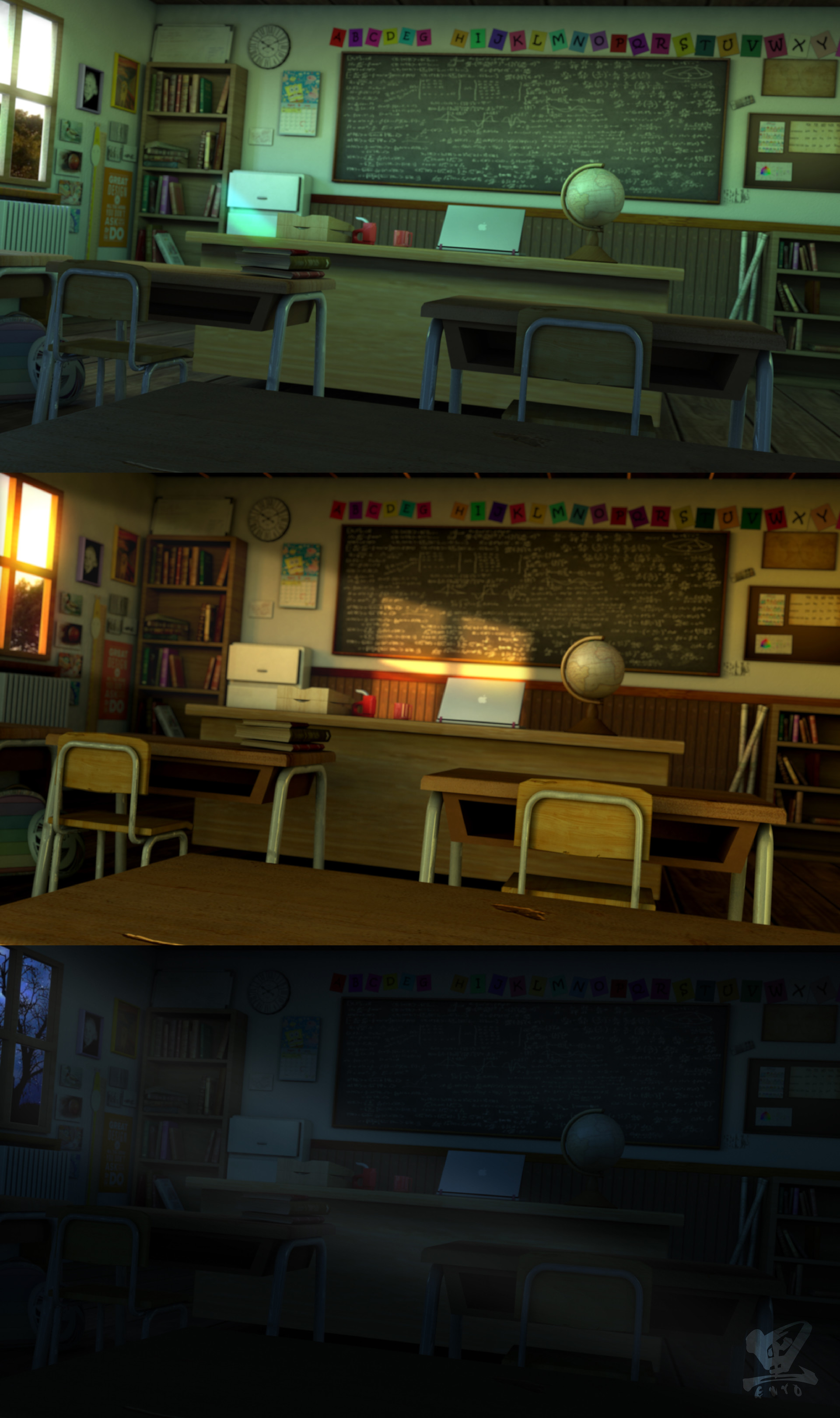 ArtStation - Classroom 3D Modeling