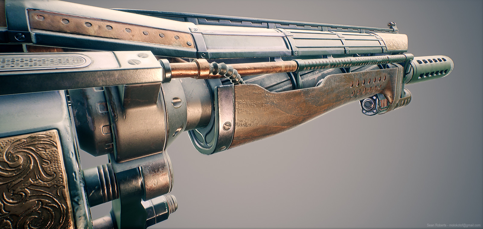 Sean Roberts - Big Bore Revolving Lever Action Shotgun - Textured (UE4)