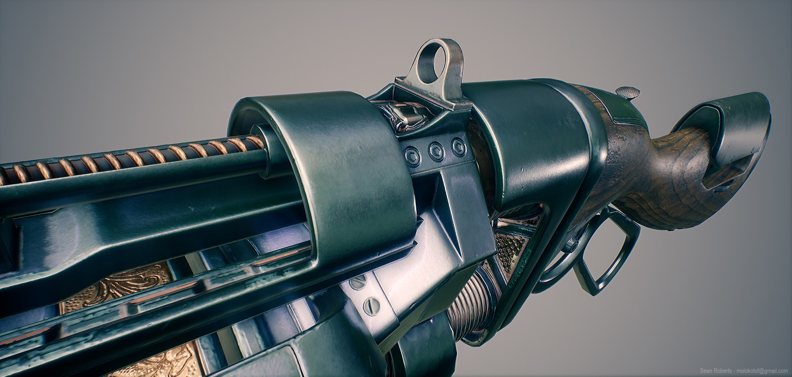 Sean Roberts - Big Bore Revolving Lever Action Shotgun - Textured (UE4)