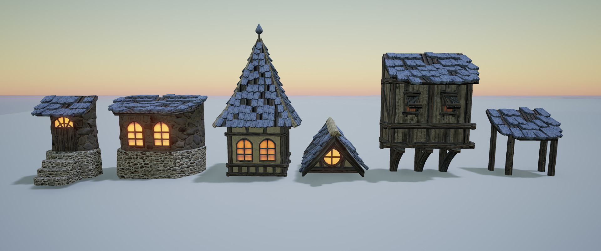 Jessica Nyberg - Medieval village with stylized modular houses
