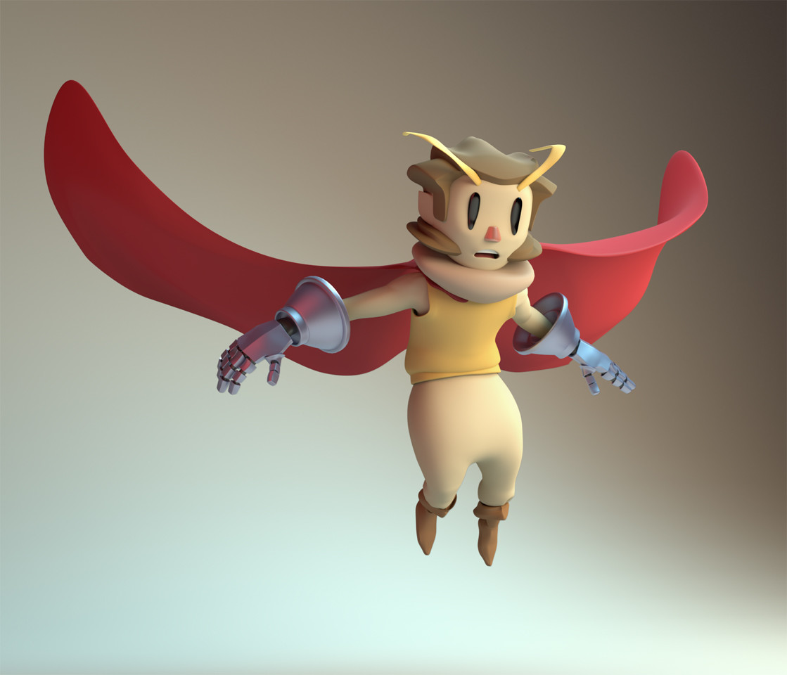 ArtStation - Otus character from videogame Owlboy, rigged and posed