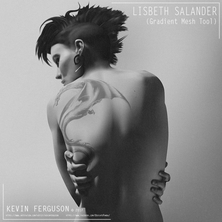 ArtStation - Lisbeth Salander (gradient mesh tool)