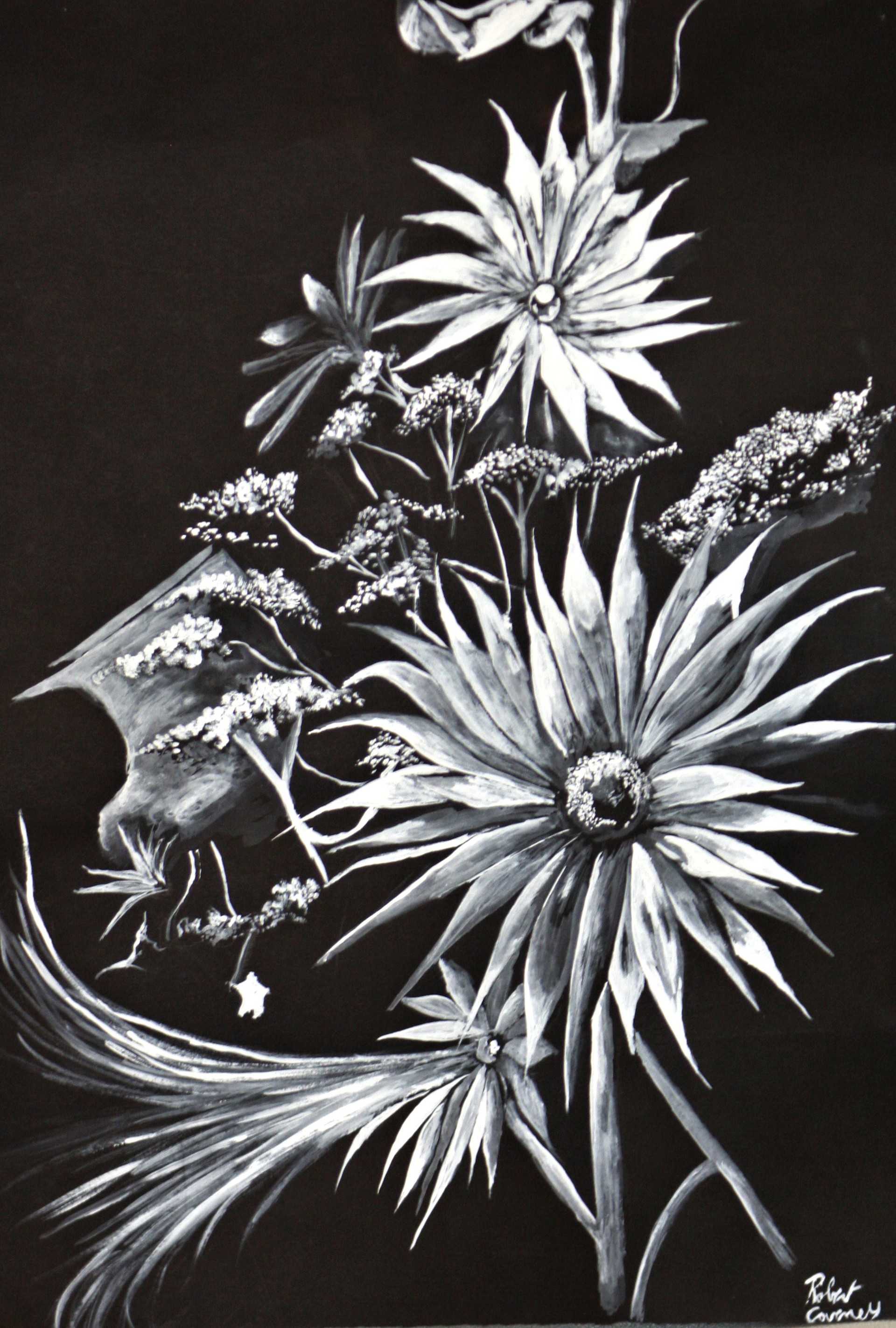 ArtStation - Monochromatic Flower Still life