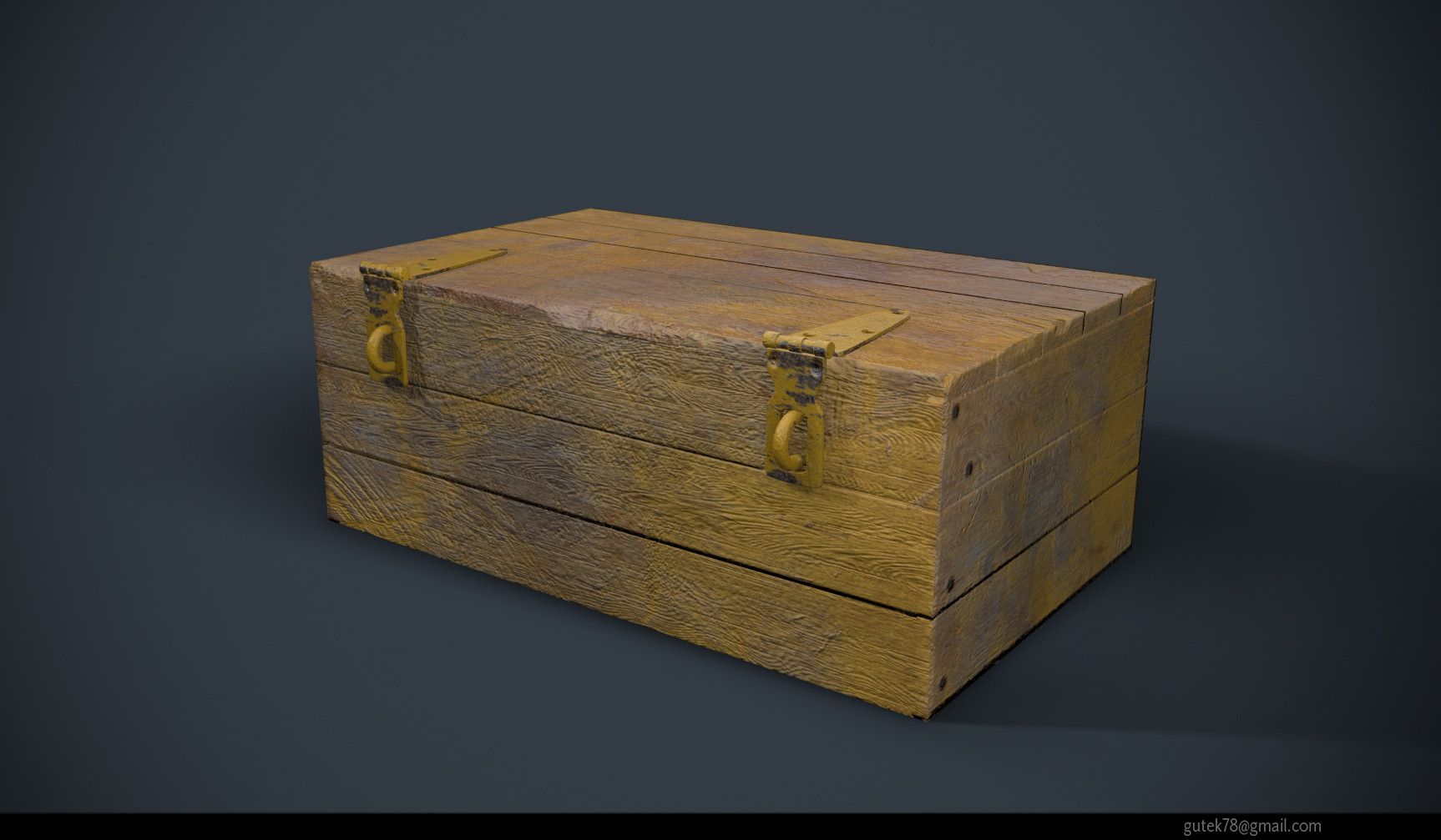ArtStation - yellow painted wood box