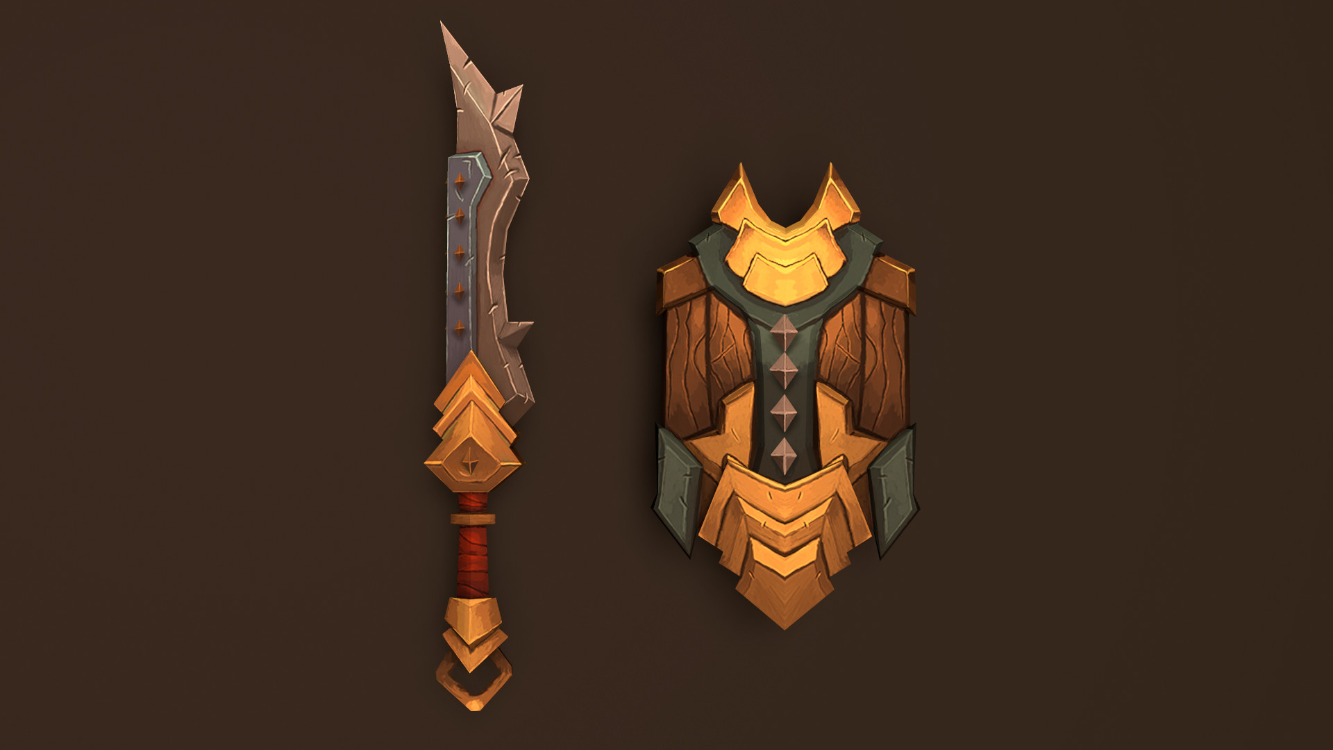 Skyler James - stylized sword and shield
