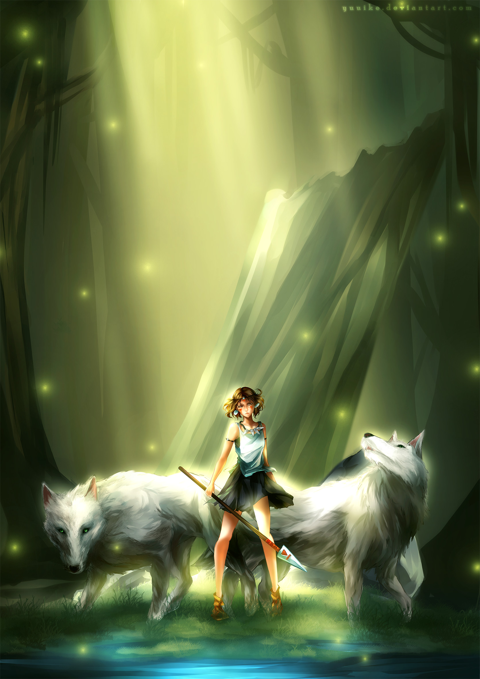Prinses Mononoke Wolf Behang ArtStation Princess Mononoke