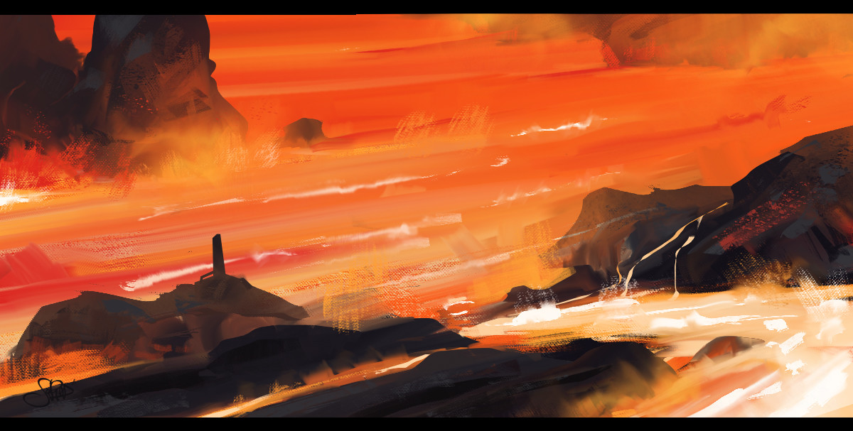 ArtStation - Sea of Lava, Speed painting