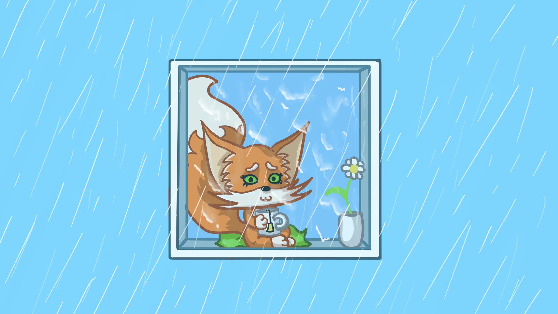 ArtStation - Foxy - Looking at the rain