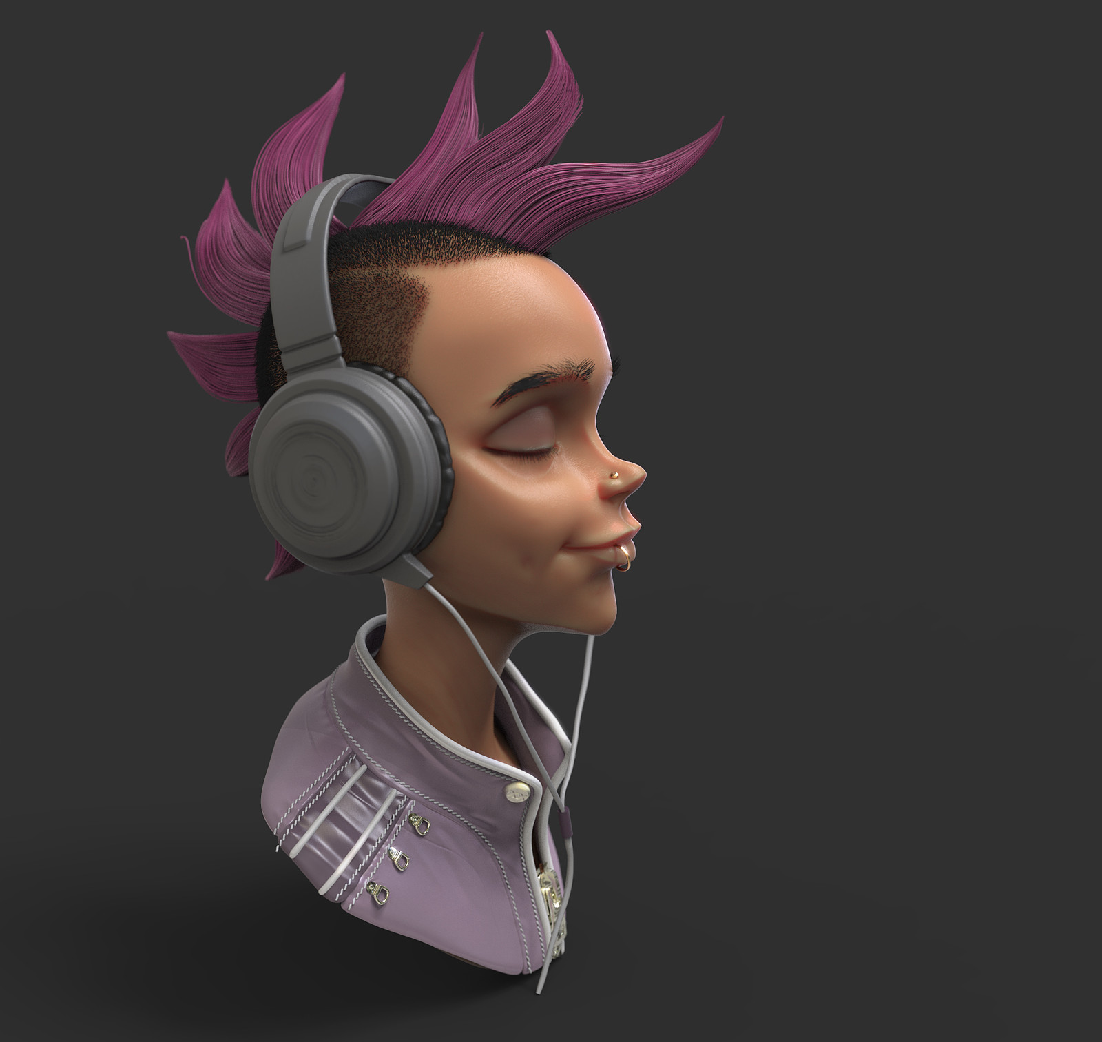 DocZenith. - Mohawk Music Girl concept bust