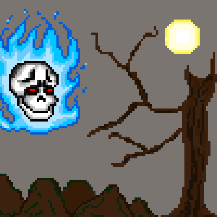 ArtStation - a skull pixel animation