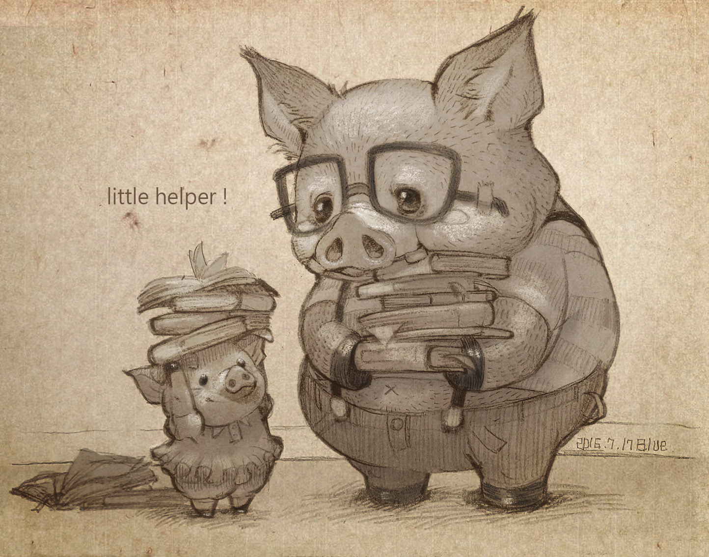 Little Helper by Edward Blue : r/AdorableArt