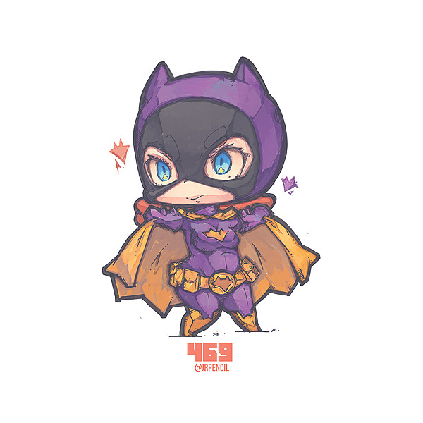 how to draw cute batgirl