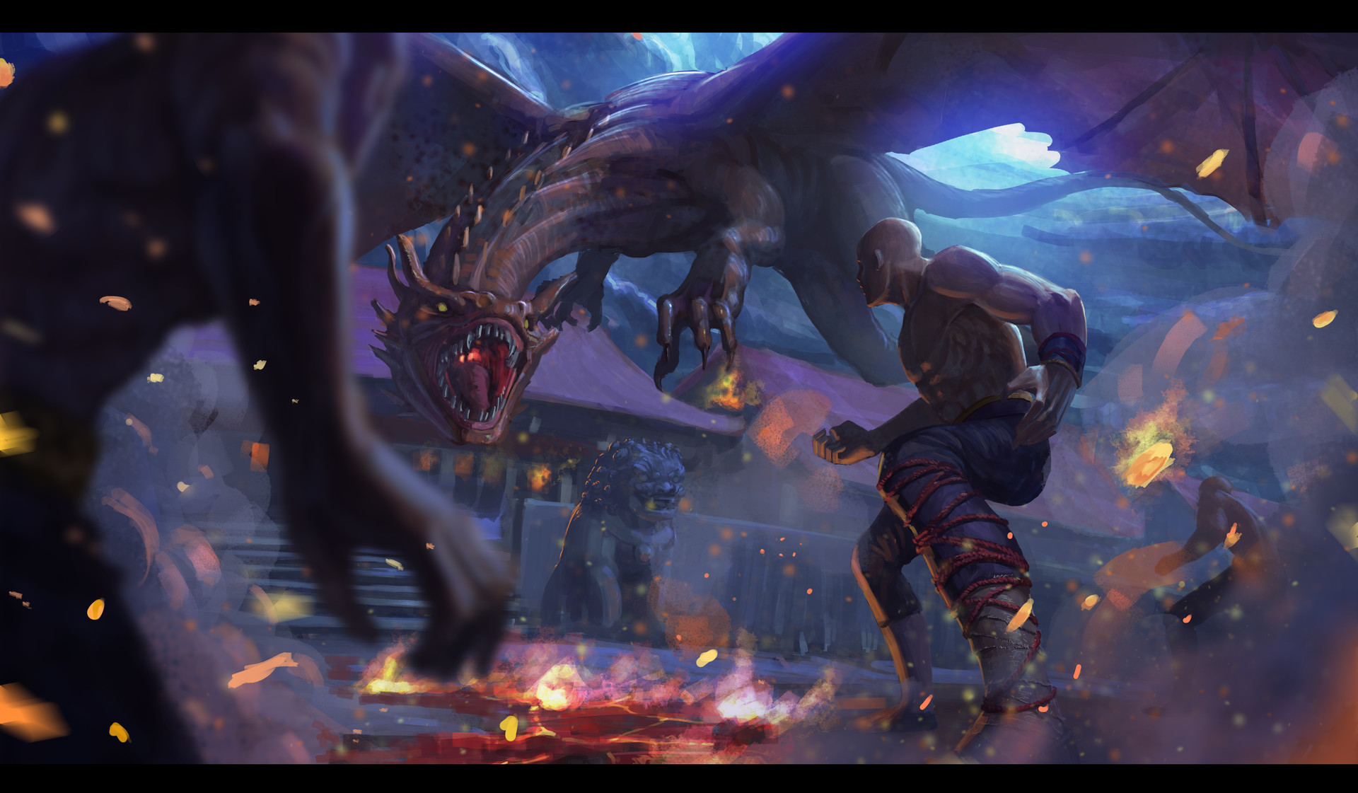 ArtStation - temple fight