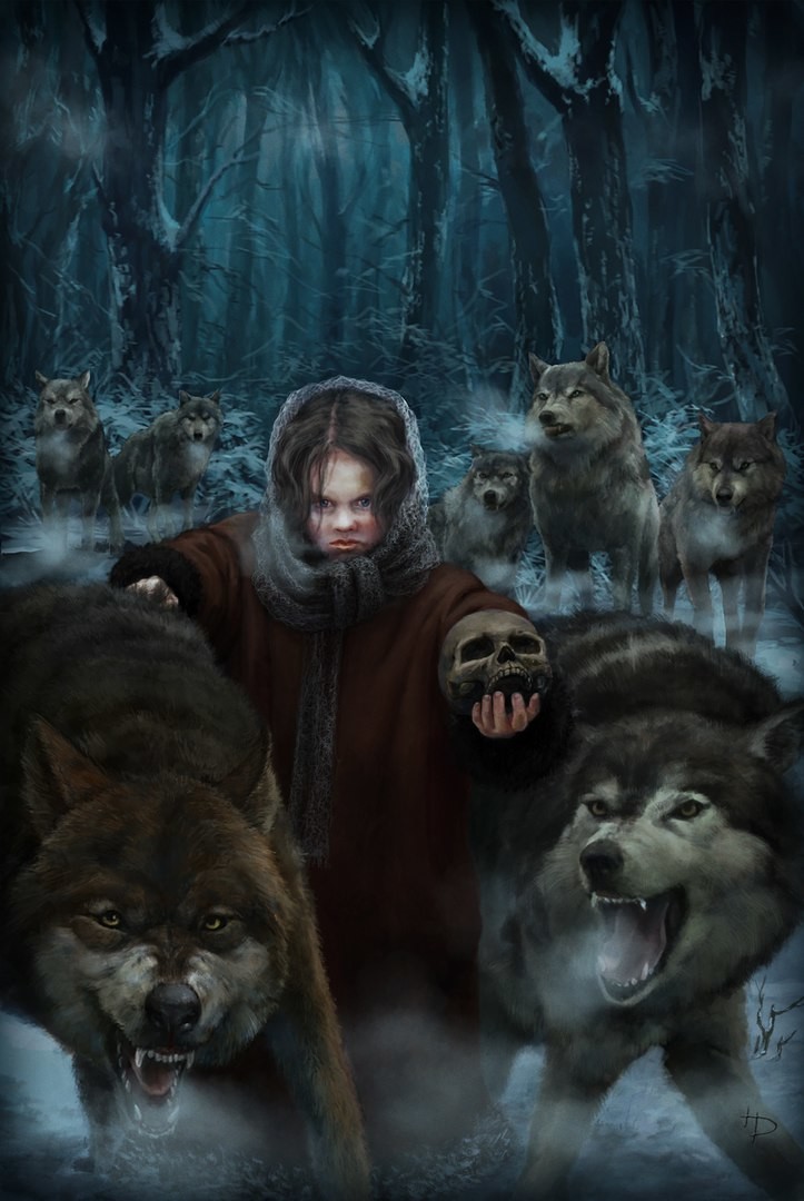 ArtStation - Girl with wolves