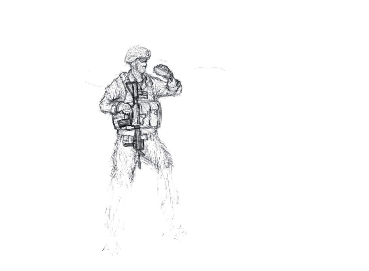 Marine Soldier Drawing