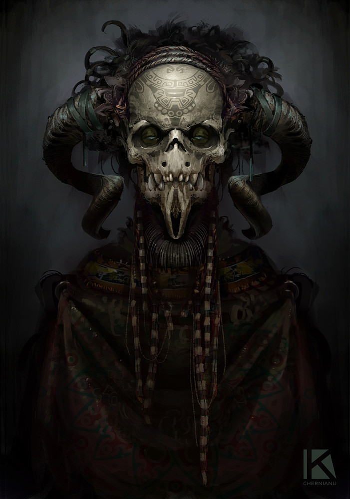 ArtStation - aztec theme demon speedpaint
