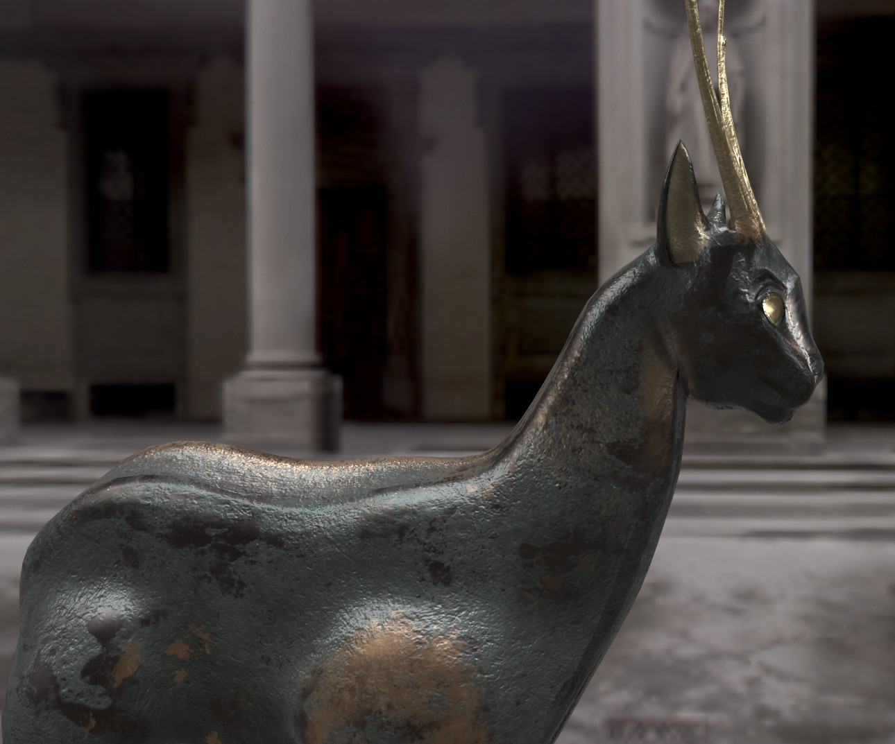 Seb Berkeley - Cat Deer Statue