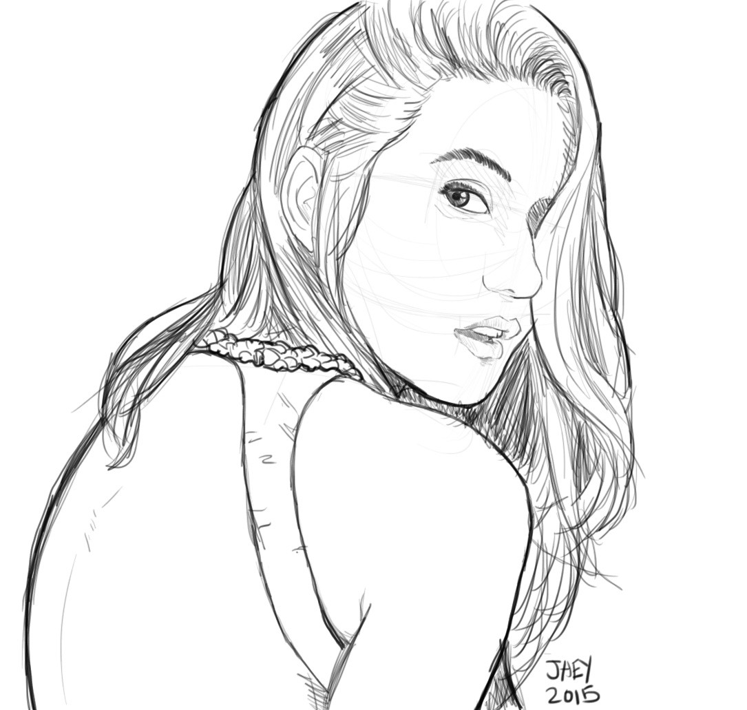 how to draw girl looking back