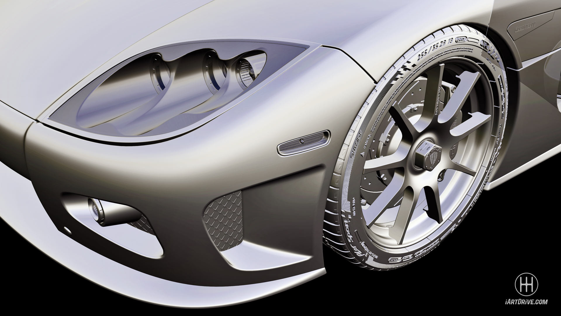 Gleb Zhilevich - Koenigsegg CCX - Wireframe and clay renders