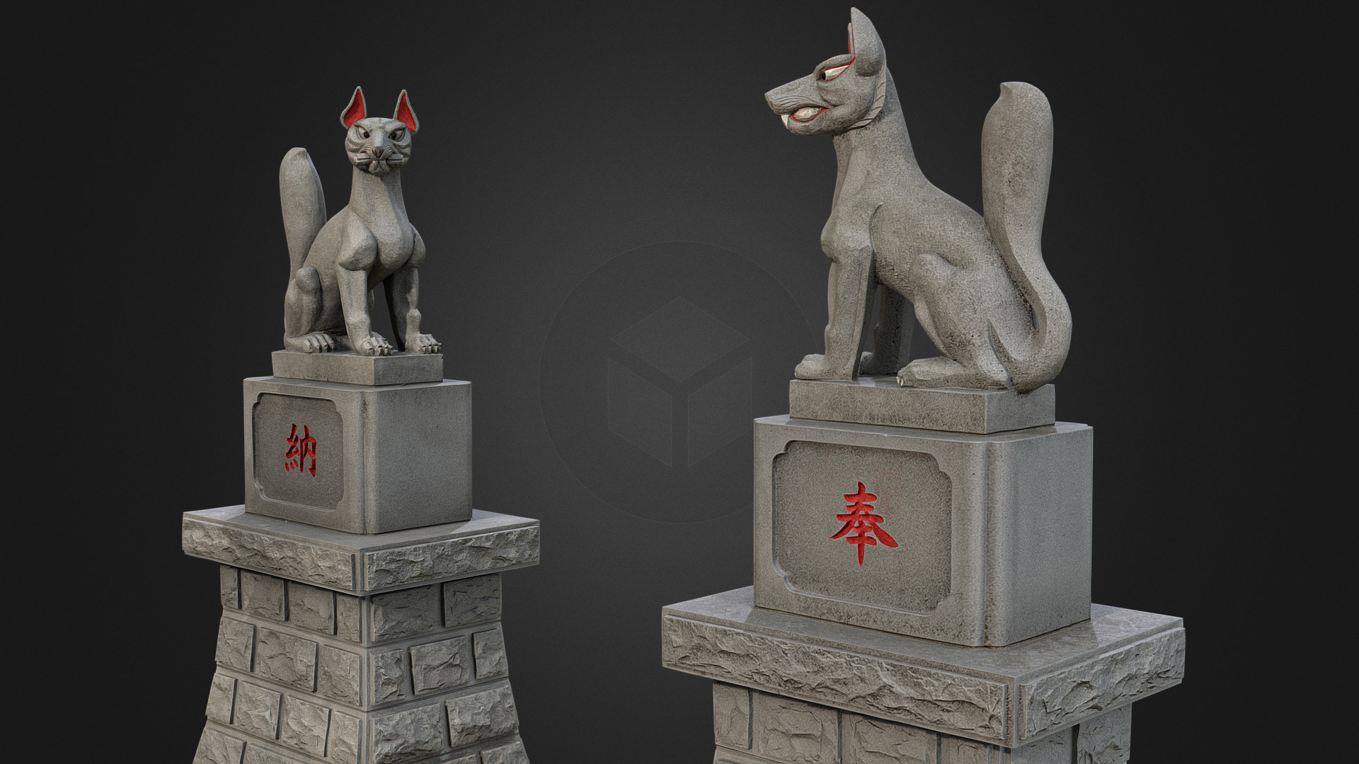 ArtStation - Two Kitsune From Inari Shrine (3DScan)