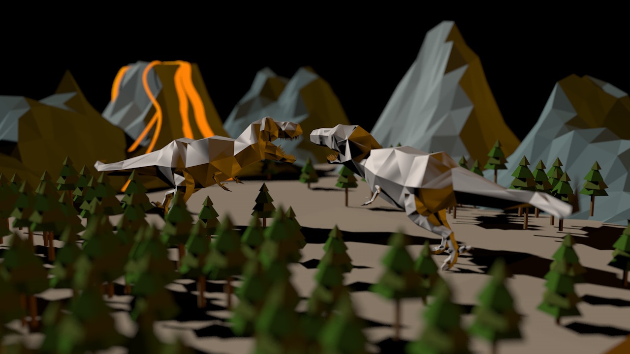 ArtStation - Low poly T-rex