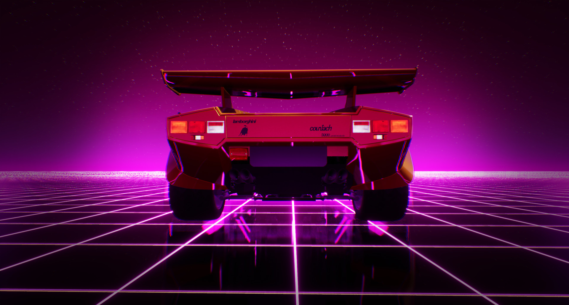 Kaur Põldmaa - Lamborghini Countach UE4 Synthwave Environment