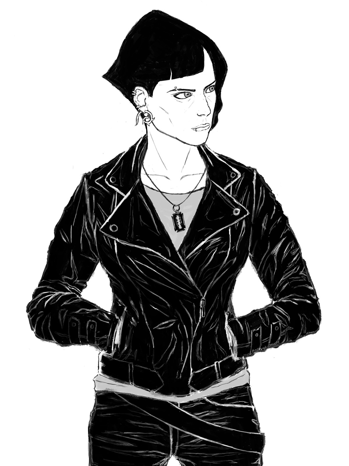 how to draw anime leather jacket