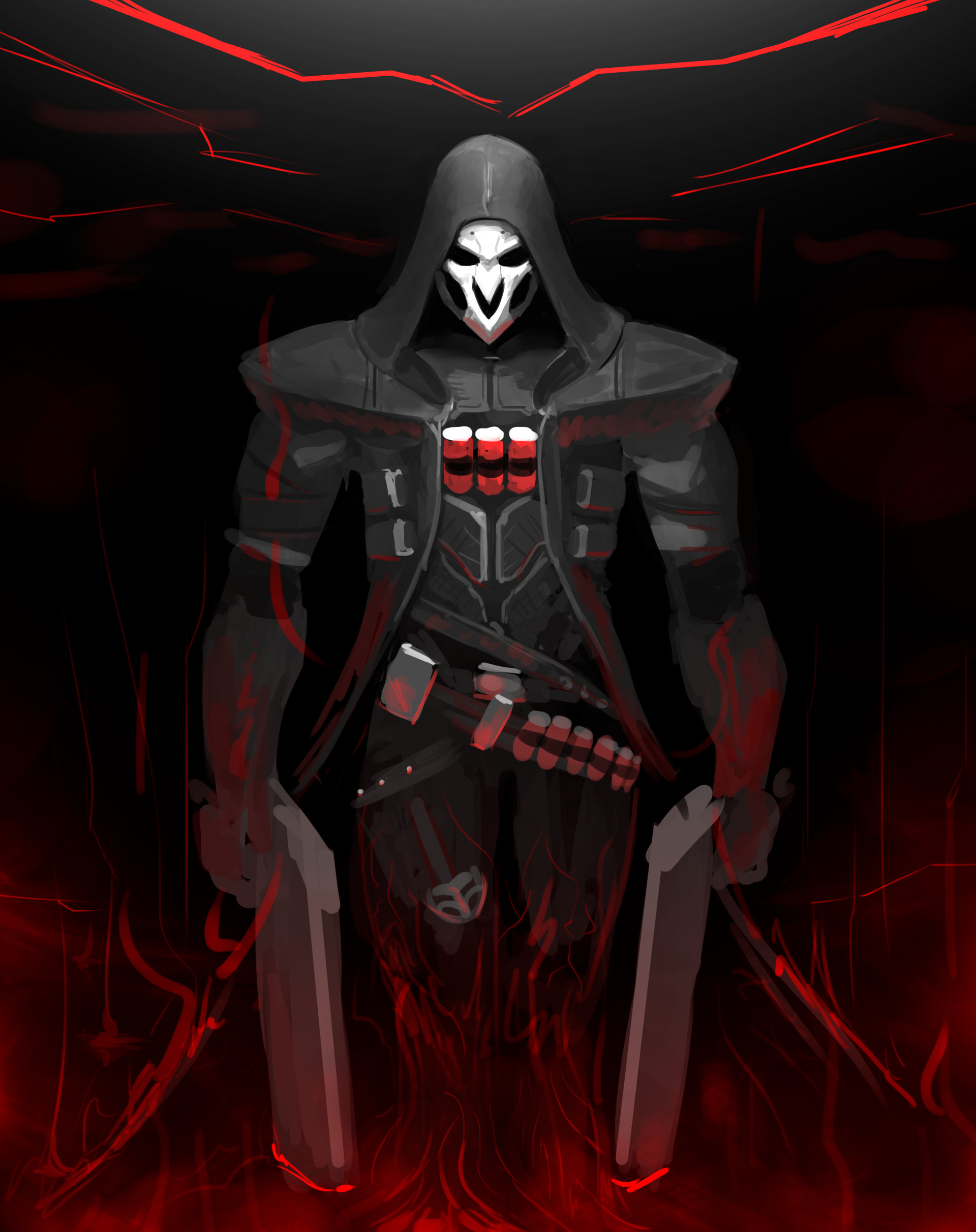 how to draw overwatch reaper step by step