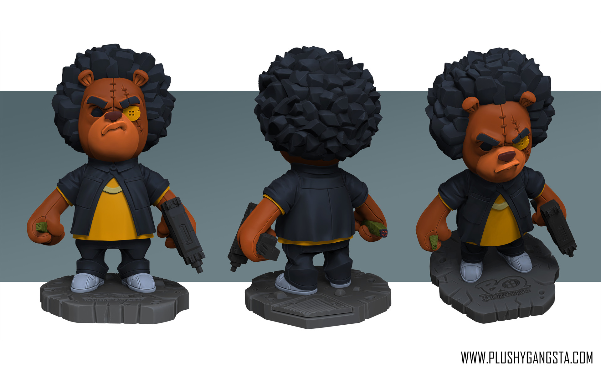 ArtStation - Bo Plushy Gangsta _ Toy figure