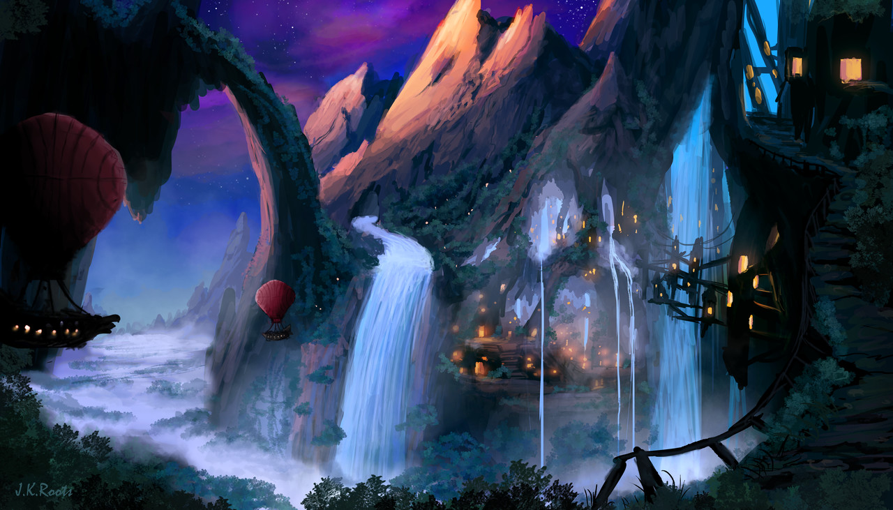 ArtStation - Waterfall City