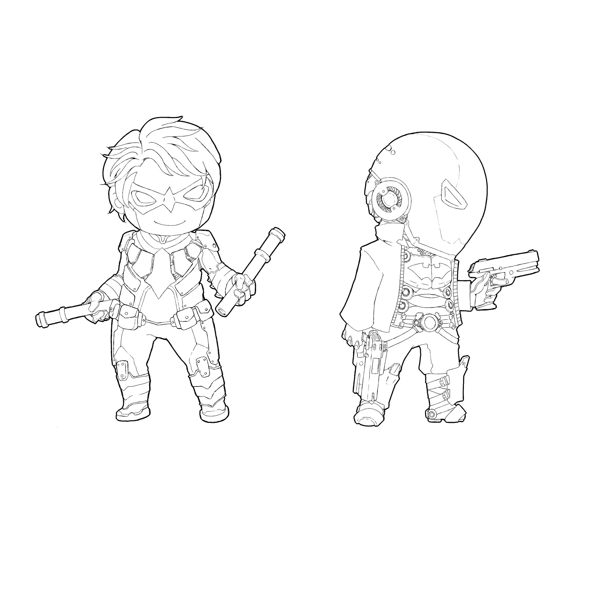 Nightwing And Red Hood Chibi